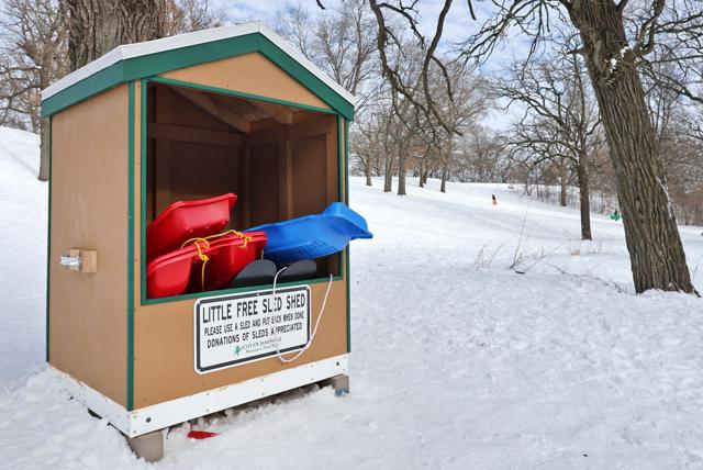 Little free sled shed offers access to winter fun amid cabin fever ...