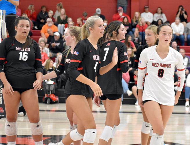 Volleyball: Red Hawks climb back in third set to sweep Goslings ...