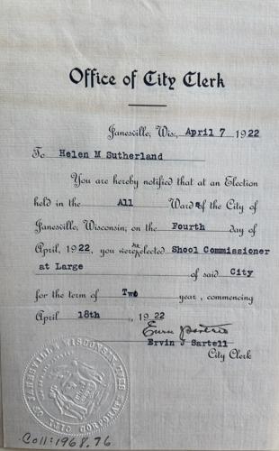1920s: Helen Menzies Sutherland, Janesville's first woman school board ...