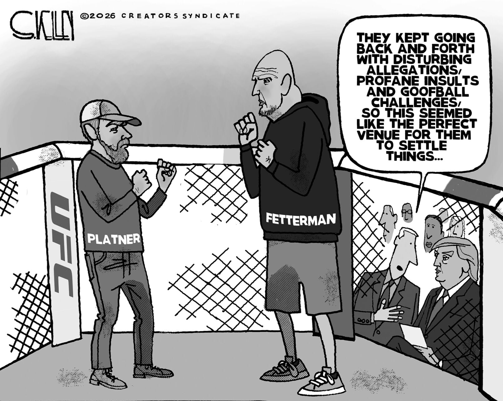 Cage fight | Editorial Cartoons | gillettenewsrecord.com