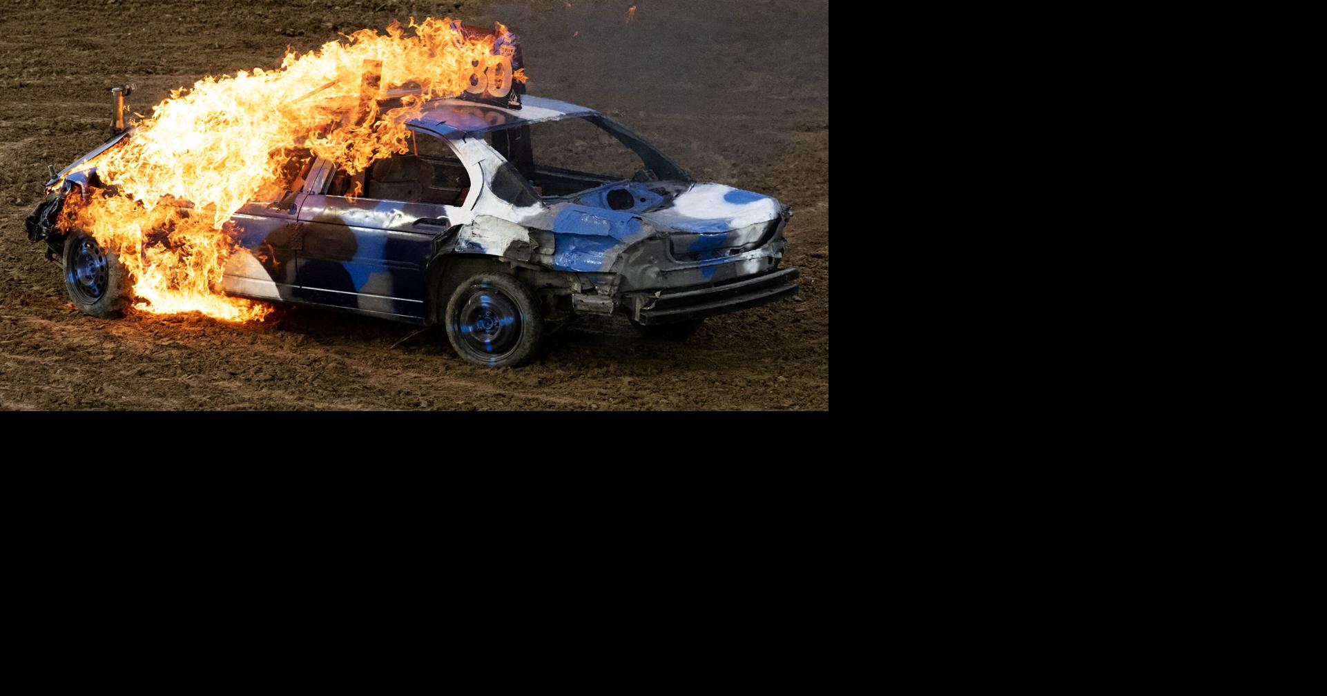 Demolition derby driver escapes fiery ride and longs for the next one ...