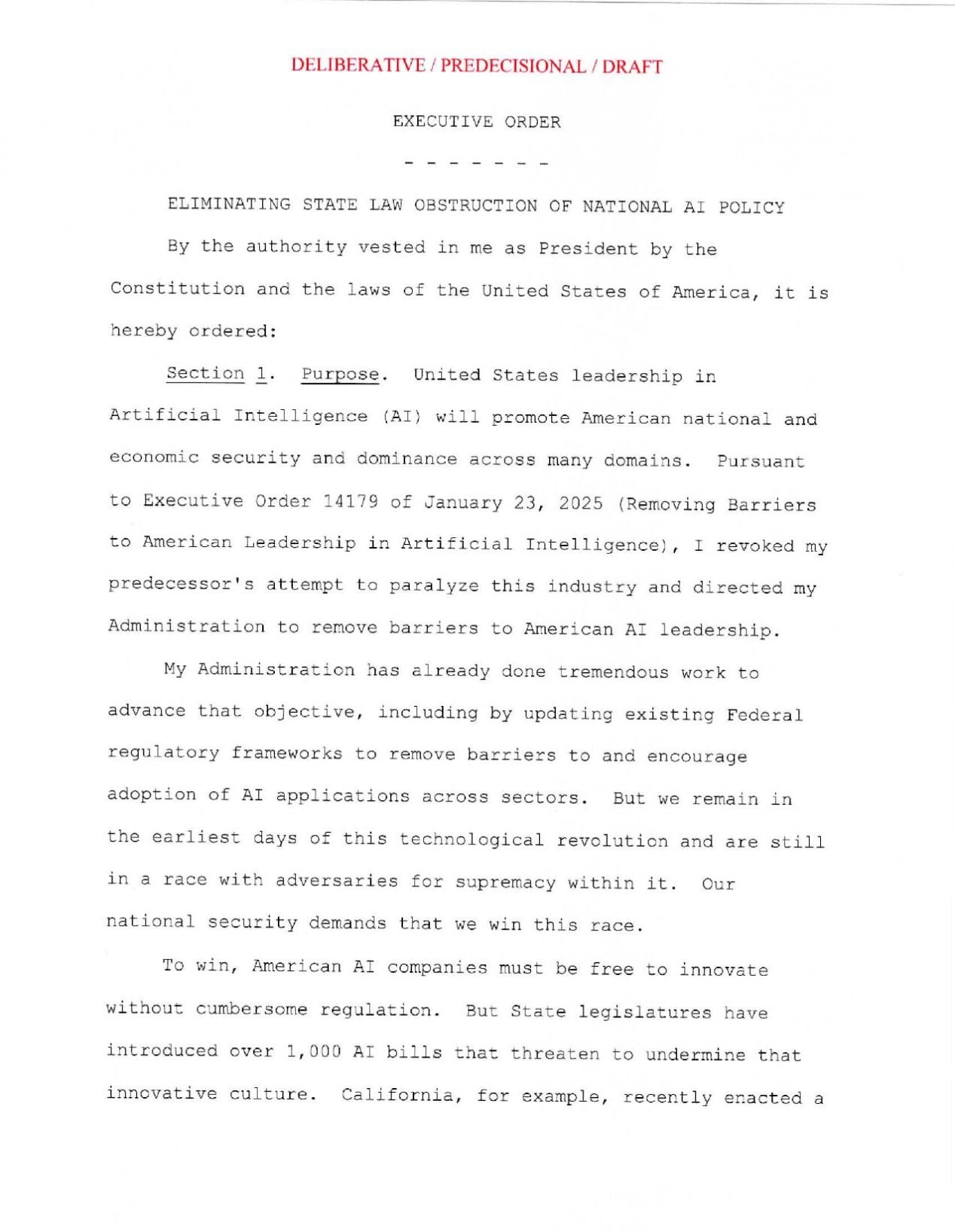 Trump targets Colorado AI regulations in draft of executive order ...