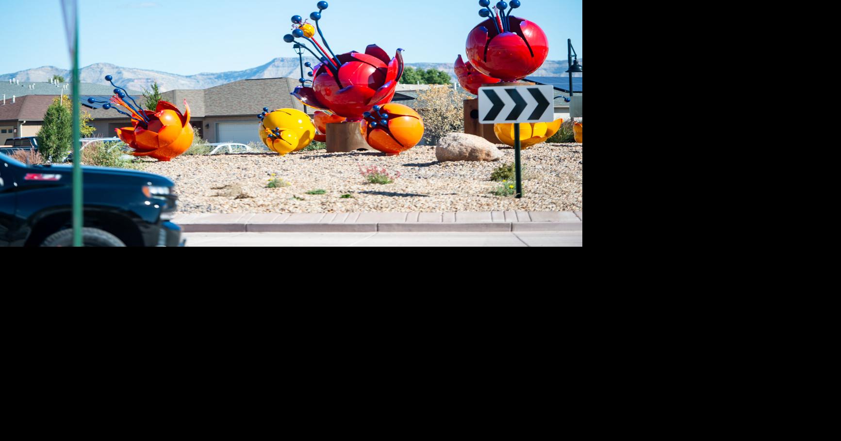 Roundabout artwork installed at Four Canyons Parkway | Western Colorado ...