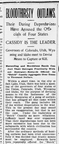 Castle Gate payroll robbery put brash Butch Cassidy among the outlaw ...