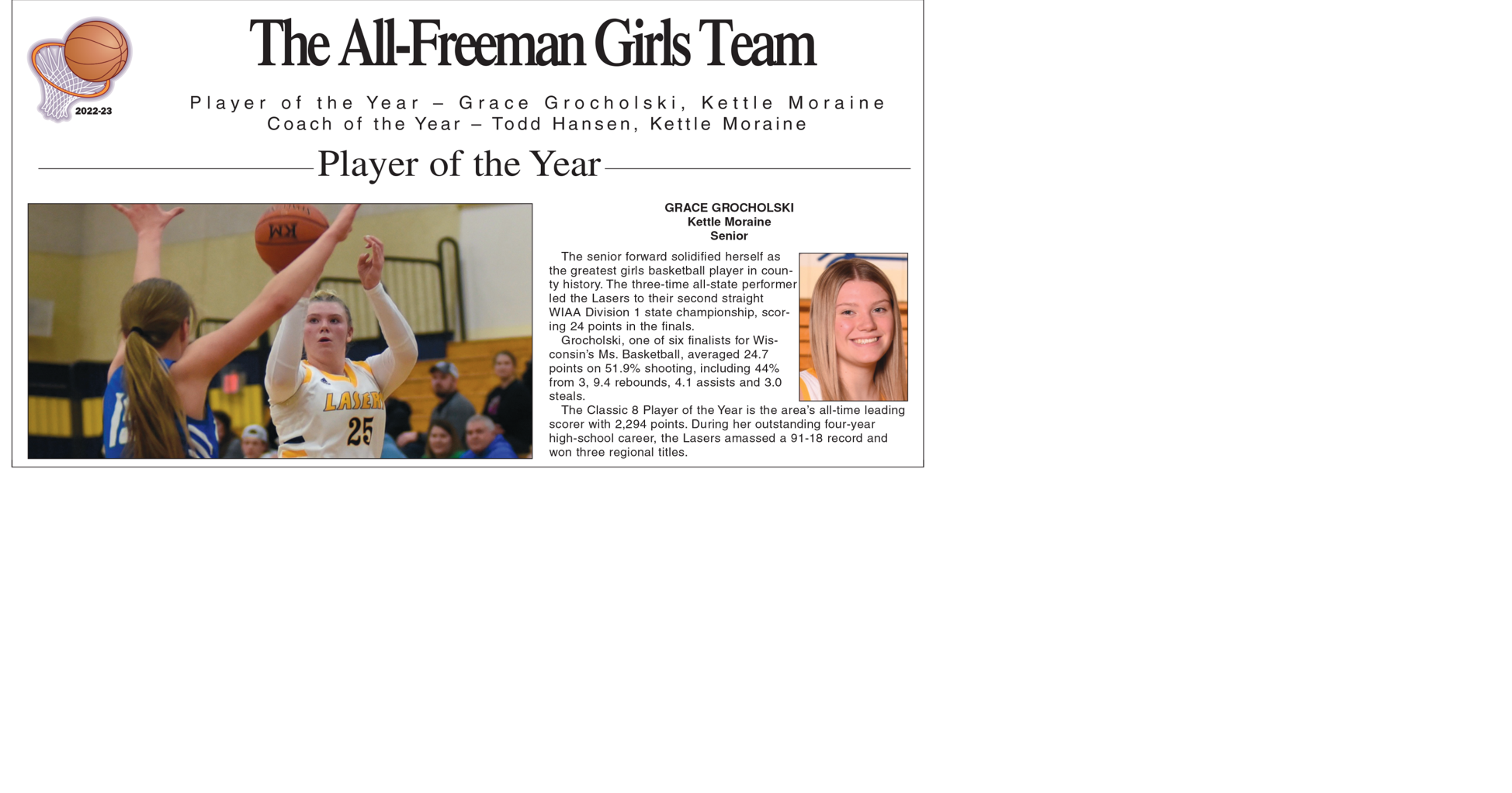The 2022-23 All-Freeman Girls Team | Waukesha Co. Sports | gmtoday.com