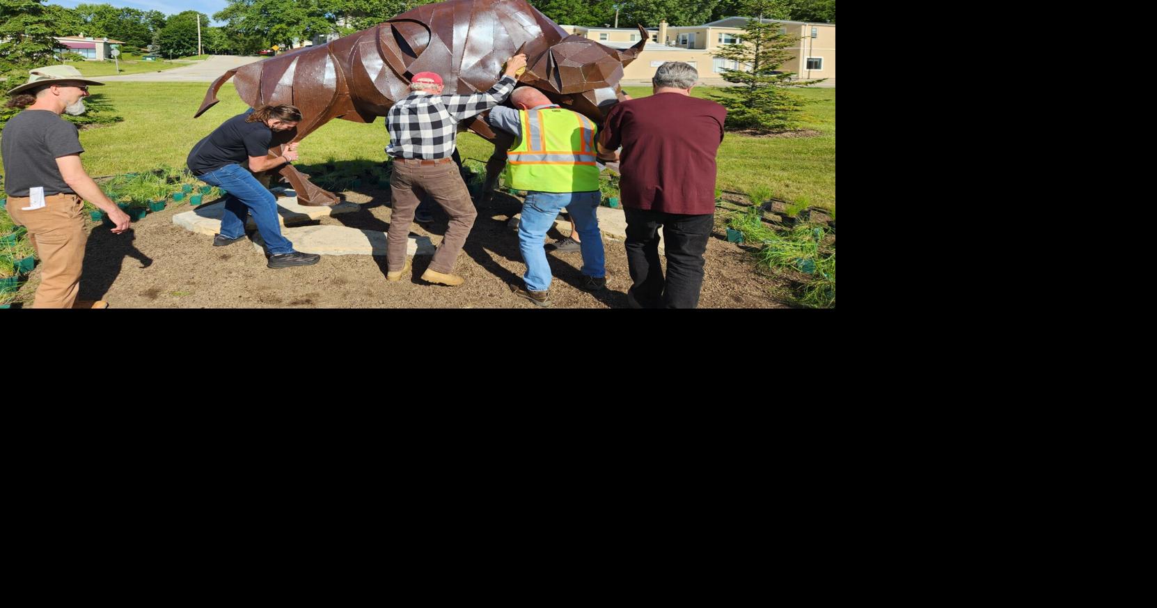 Barton Bison installed at Firemen’s Memorial Bluff | Washington Co ...