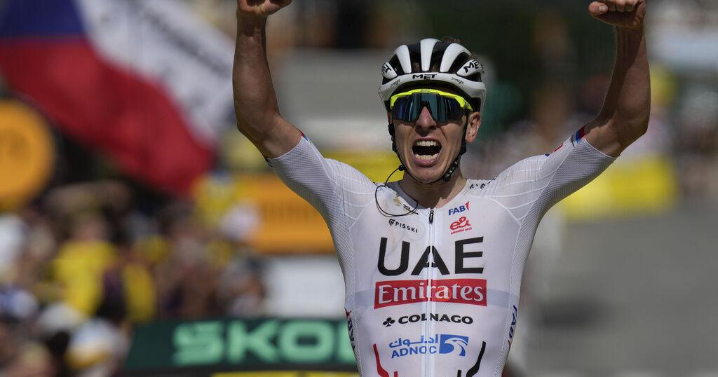 Pogacar attacks in the Tour de France's first big mountain stage and ...