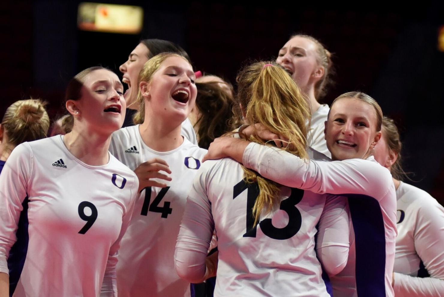 Raccoons battle way back into girls state volleyball title match ...