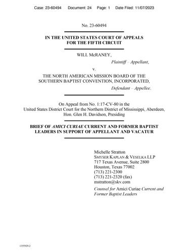 State Mission Board Unanimously Supports Ballew Signing Amicus Brief ...