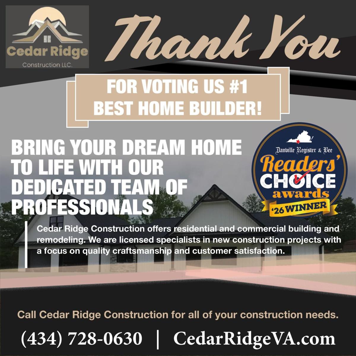 CEDAR RIDGE CONSTRUCTION