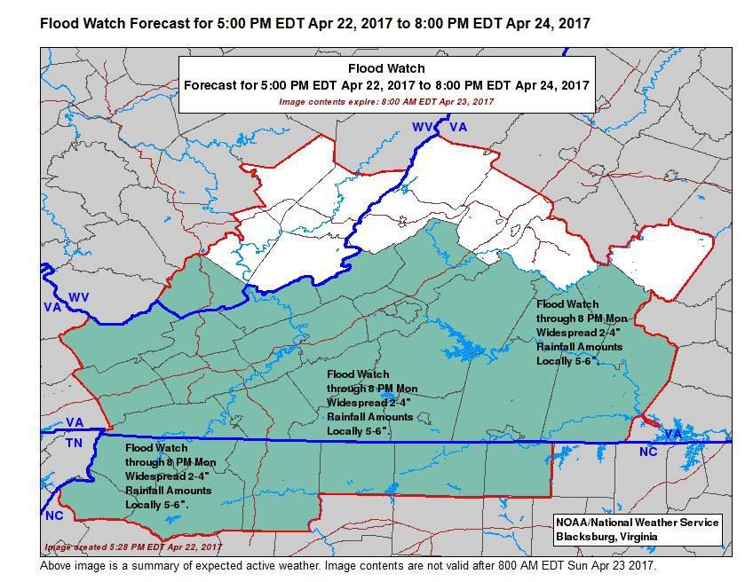 Flood watch issued for Dan River Region