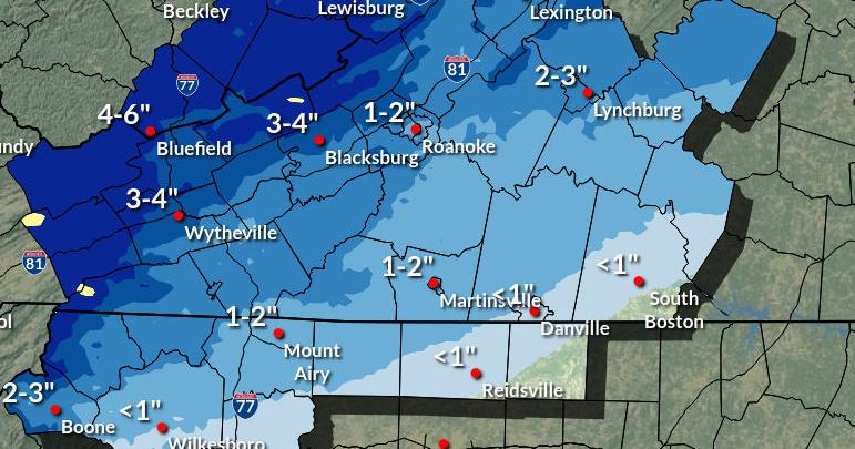 Winter weather advisory issued for Dan River Region