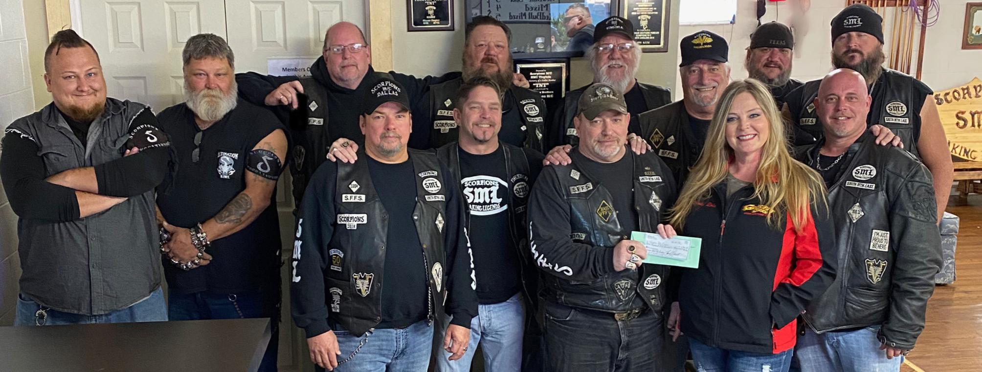 Scorpions Motorcycle Club donates to God's Pit Crew