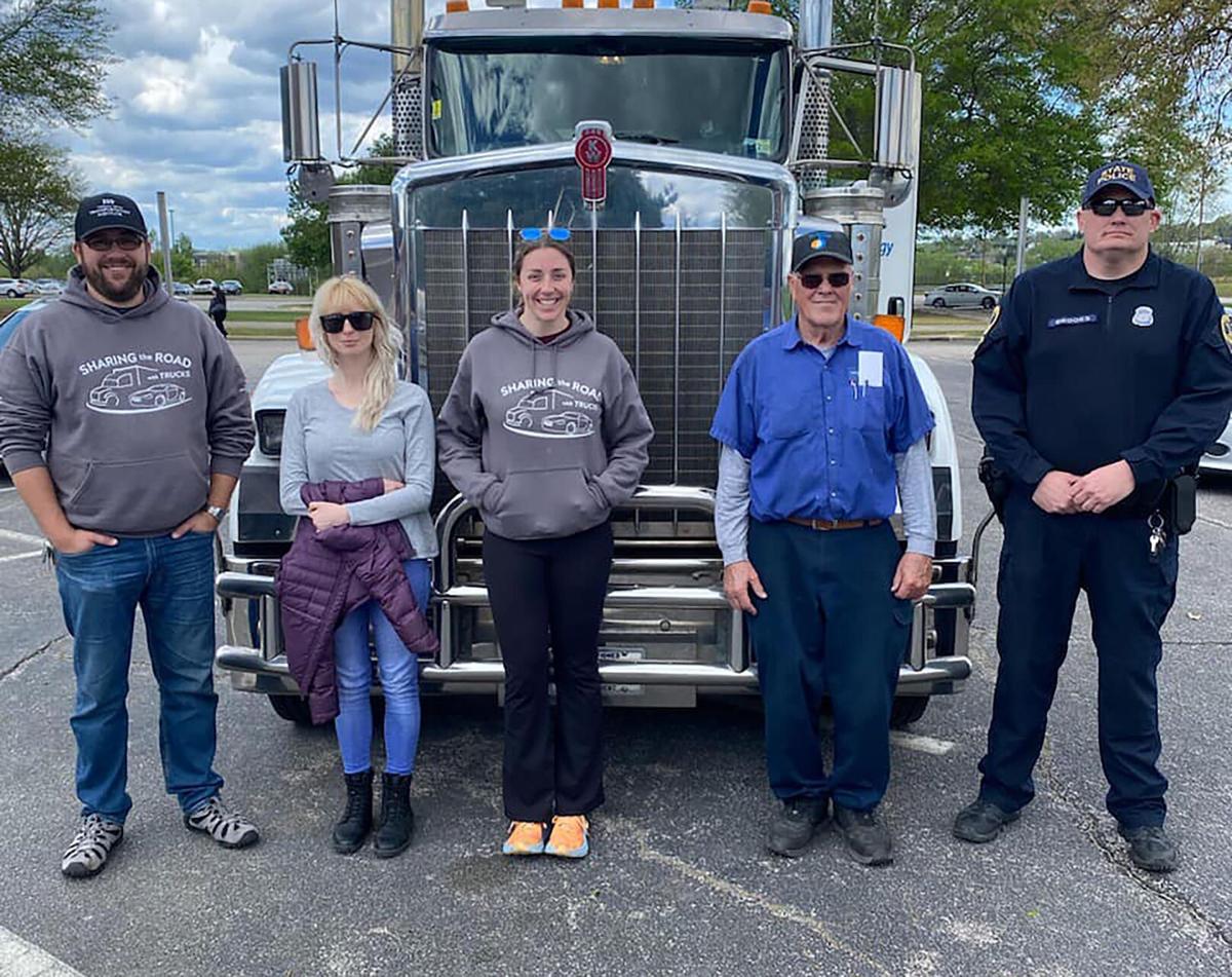 Students learn how to share road with trucks