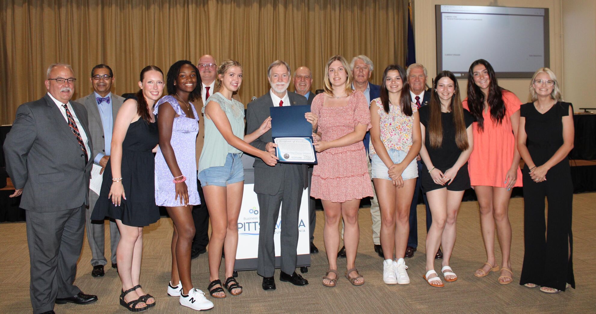 Tunstall volleyball team, coach honored by supervisors