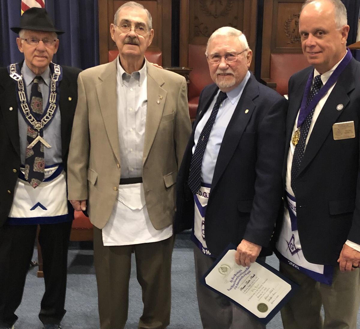 Two honored for Masonic membership