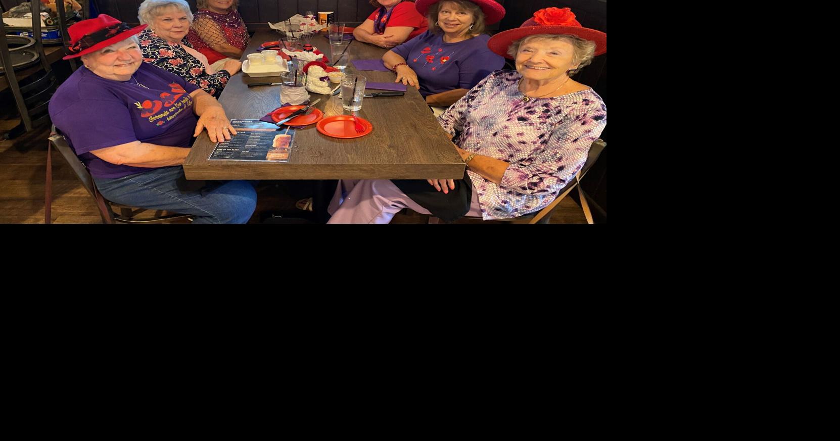 Lively Ladies Lunch Bunch Red Hat gathers