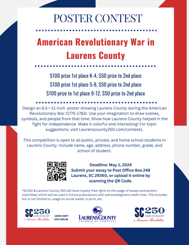 Essay and poster competition offered for Laurens County Revolutionary ...
