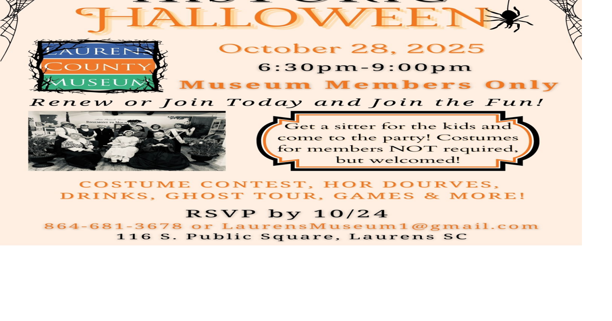 Historic Halloween at Laurens County Museum | News | golaurens.com