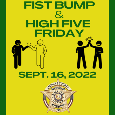 LCSO participating in Fist Bump/High Five Friday at Laurens County ...