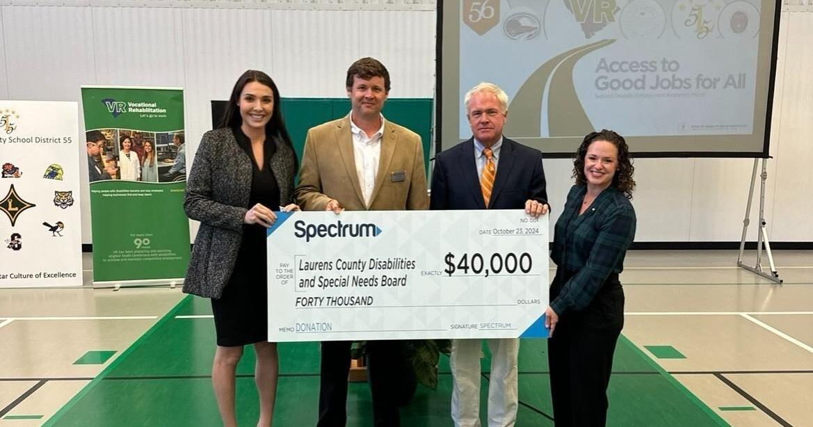 Spectrum announces $40,000 donation to Laurens County Disabilities and Special Needs Board ...