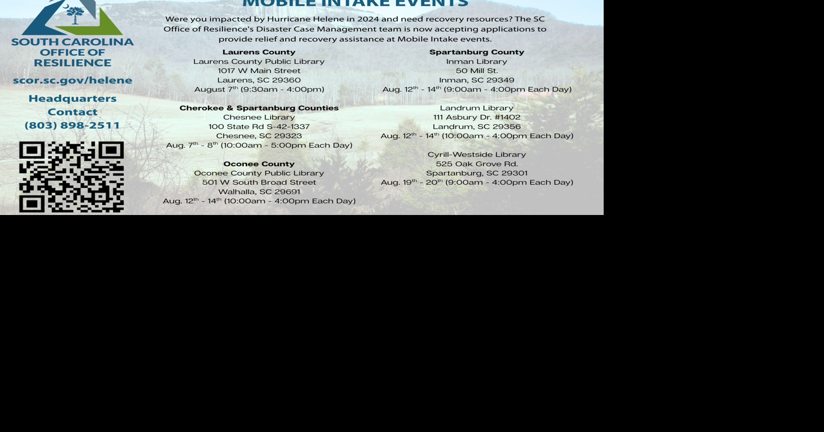 Hurricane Helene Disaster Relief Mobile Intake Events | News ...