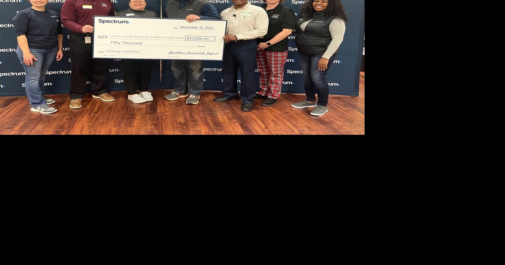 Spectrum presents $50,000 donation to Laurens County Disabilities and ...