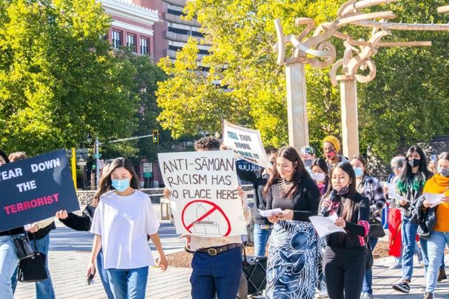 Rally demands removal of Monaghan statue in downtown Spokane | News ...