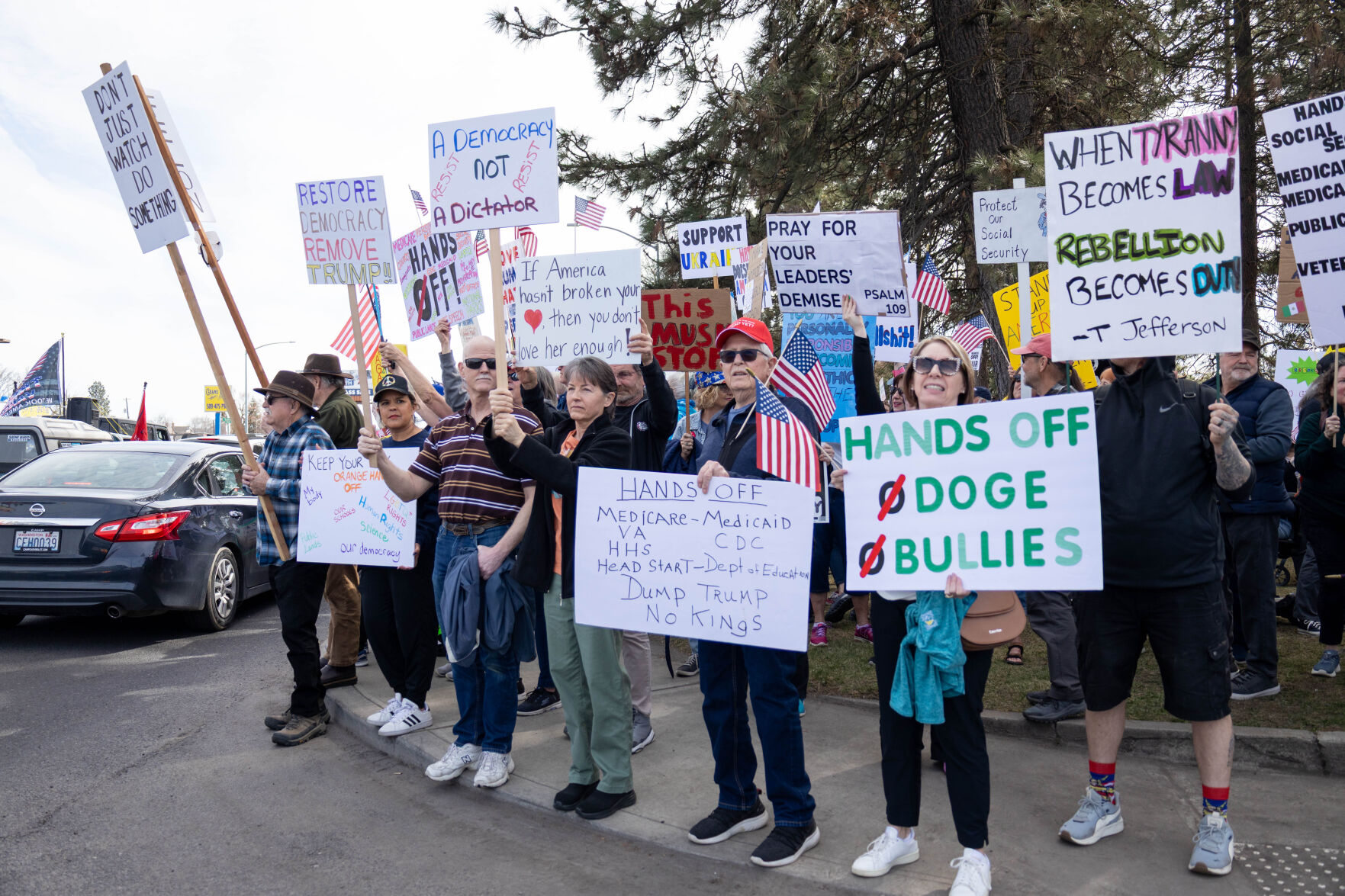 Thousands rally in Spokane as part of nationwide ‘Hands Off!’ protests ...
