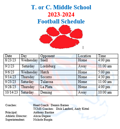 Tiger Sports Fall Schedules | Sports | gpkmedia.com