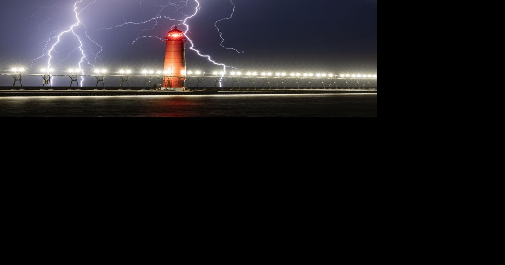 Lightning over GH lighthouse named Celebrate Michigan winner | State ...