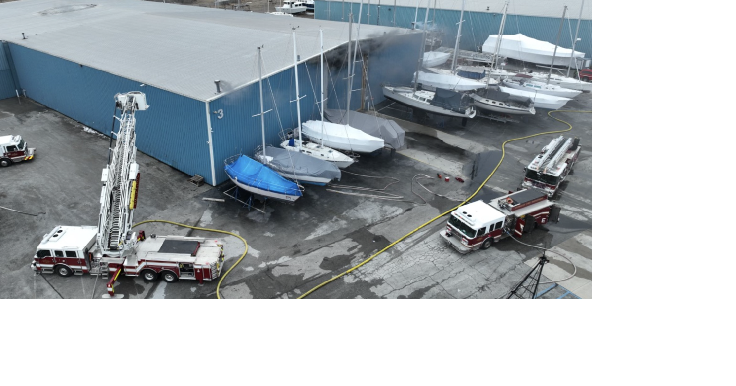 Crews battling fire at Muskegon boat storage facility | Fire & EMS ...