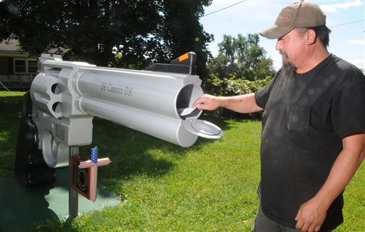 N.J. man builds giant pistol-shaped mailbox