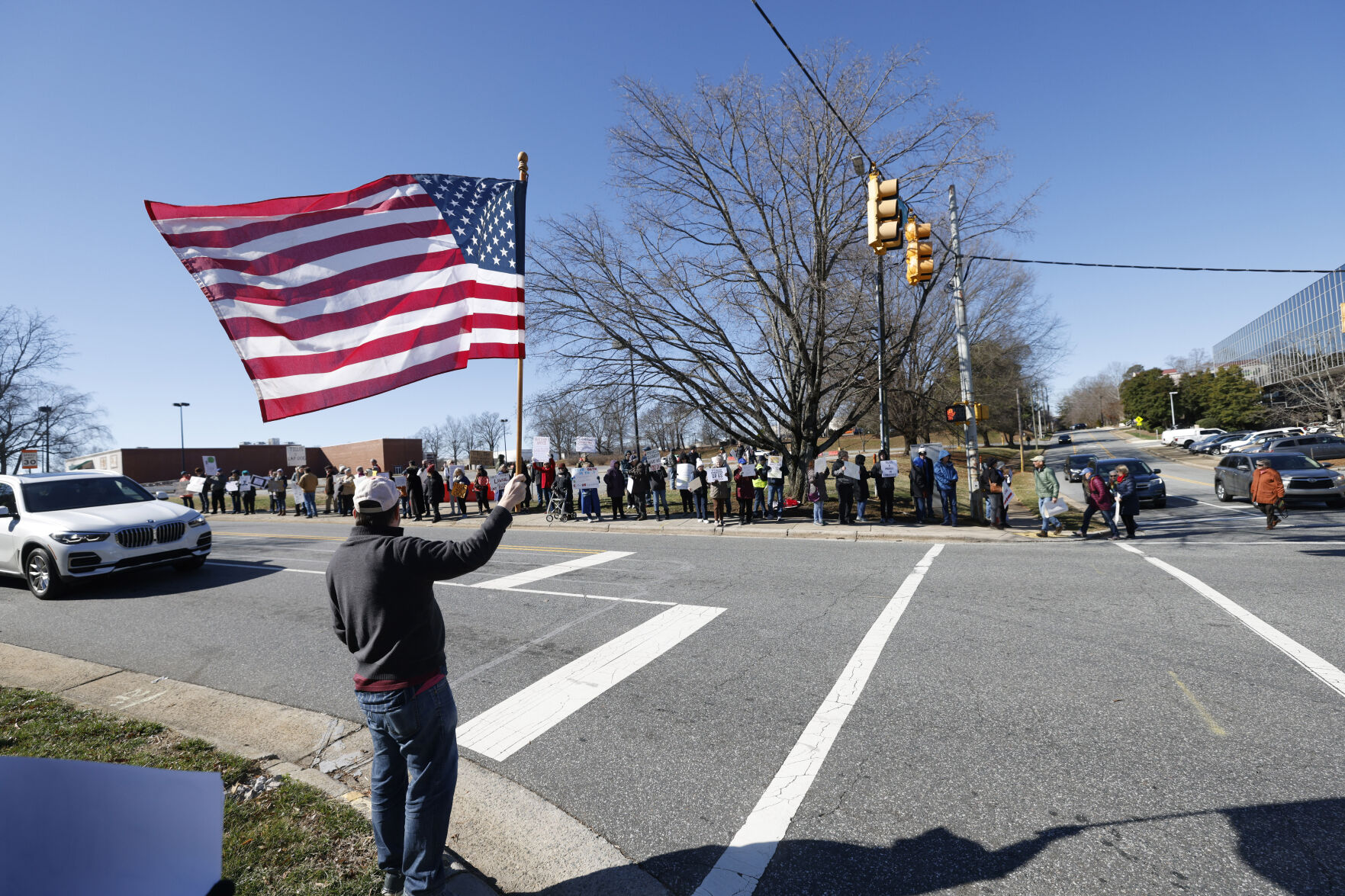 Greensboro protest focuses anger on Trump, Musk