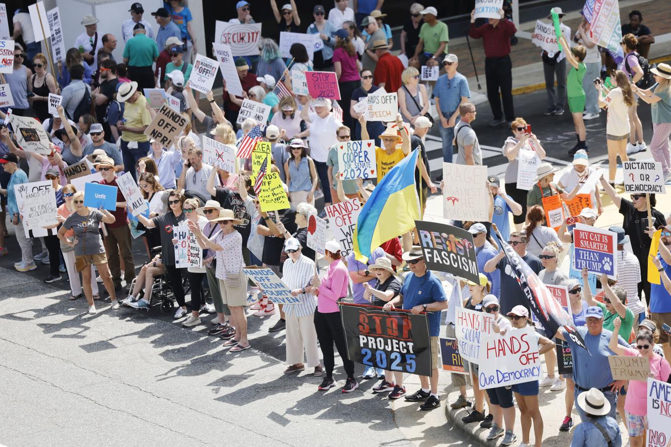 Anti-Trump protest in Greensboro draws at a thousand people