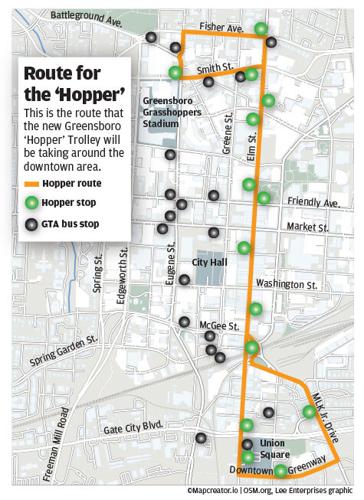 Greensboro launches 'Hopper' downtown trolley
