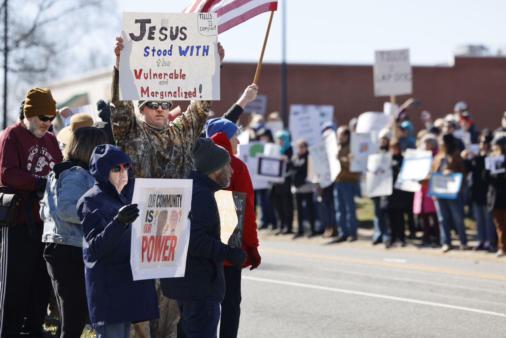 Greensboro protest focuses anger on Trump, Musk