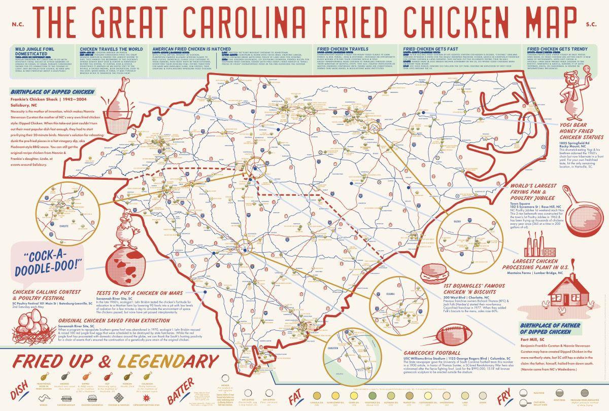 Carolina fried chicken map available