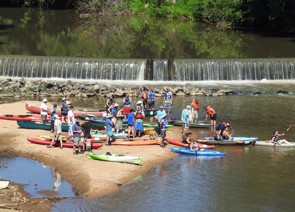 Paddling down the river