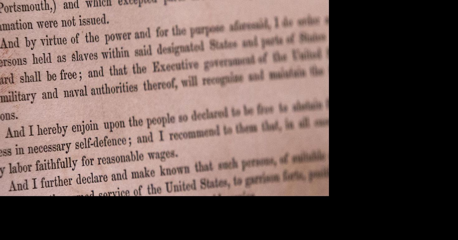 Emancipation Proclamation on exhibit at Historical Museum