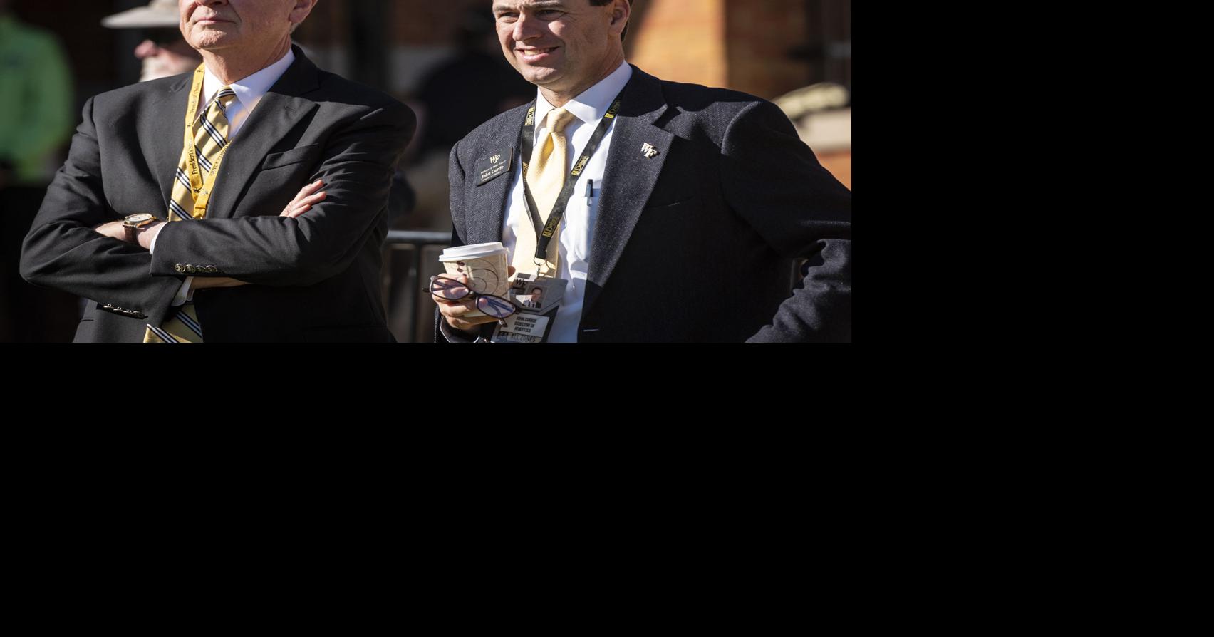 President Nathan Hatch addresses Wake Forest’s football team