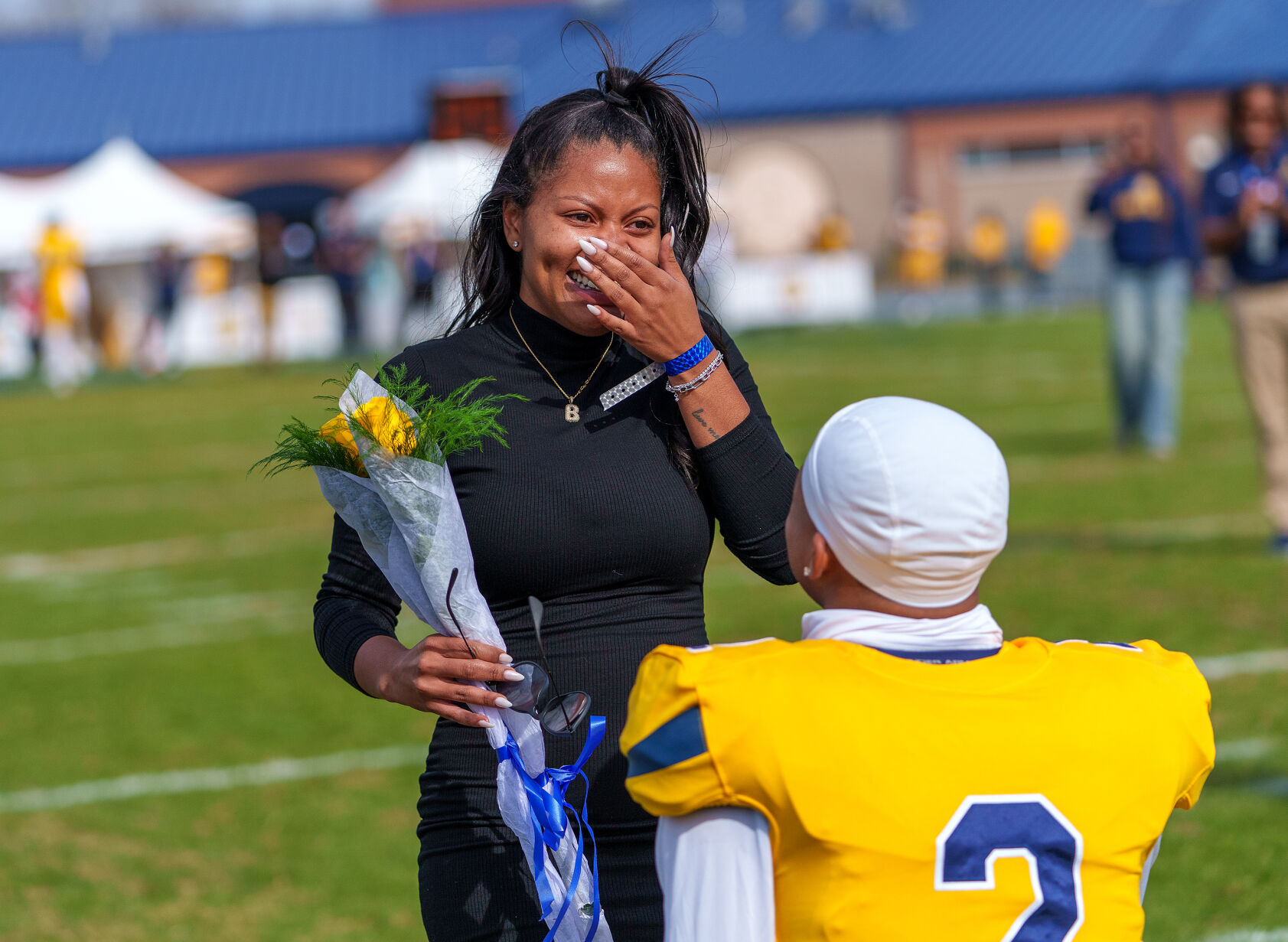 East Forsyth grads get engaged before NC A&T football game
