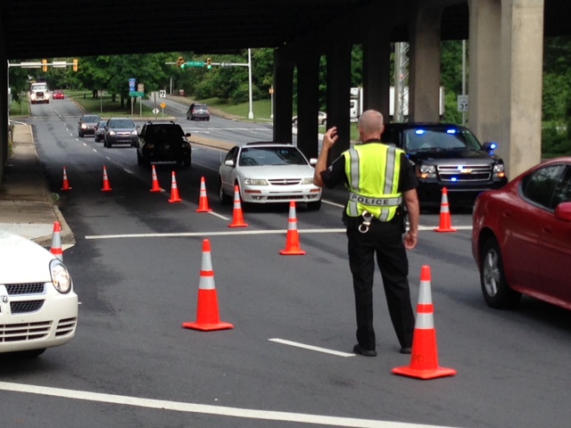 Traffic lights malfunctioning on West Market Street