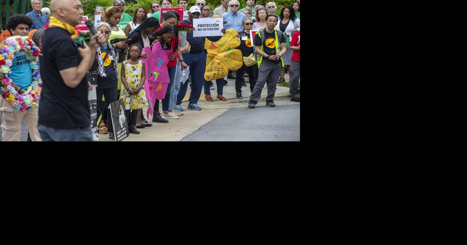 Photos: Protesters at immigrant influx facility