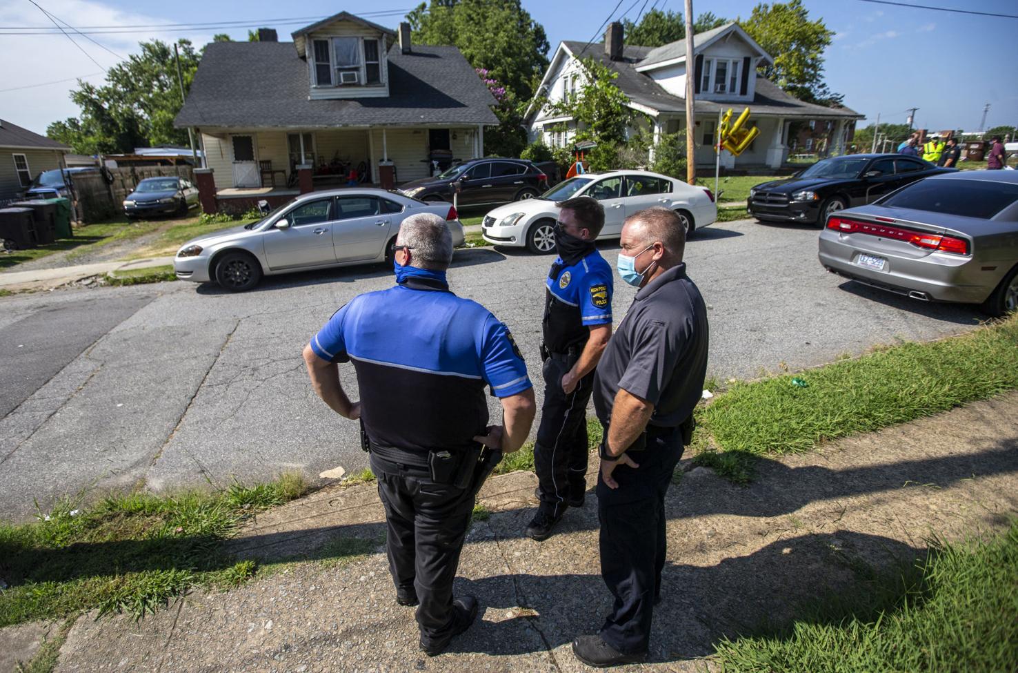 Photos: High Point police canvass neighborhood