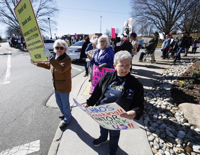 Greensboro protest focuses anger on Trump, Musk