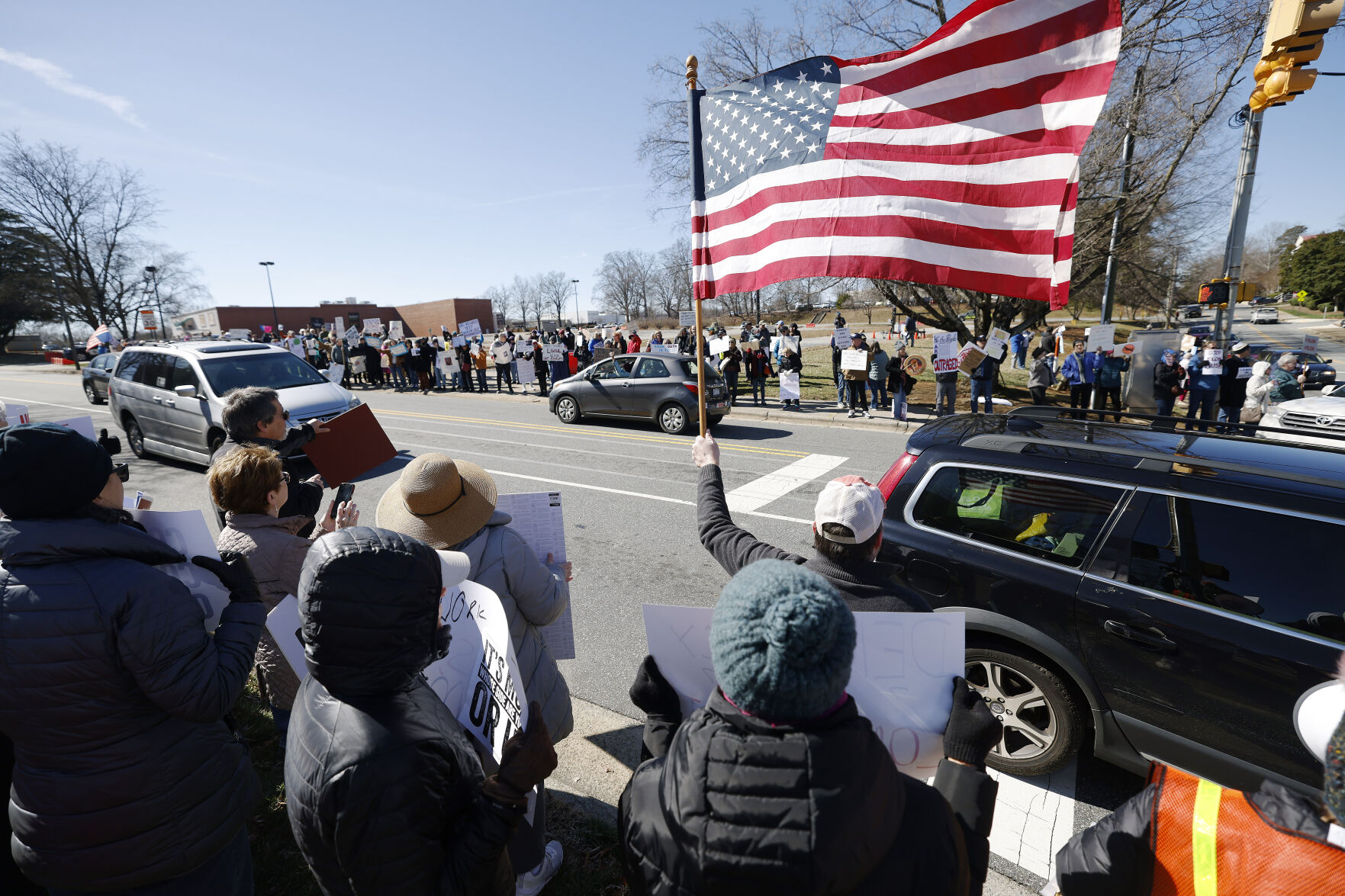 Greensboro protest focuses anger on Trump, Musk