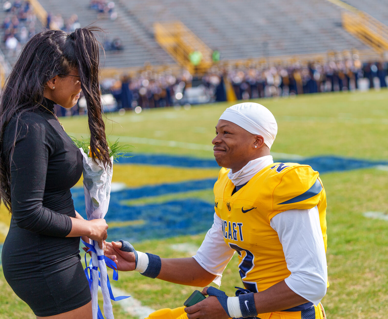 East Forsyth grads get engaged before NC A&T football game