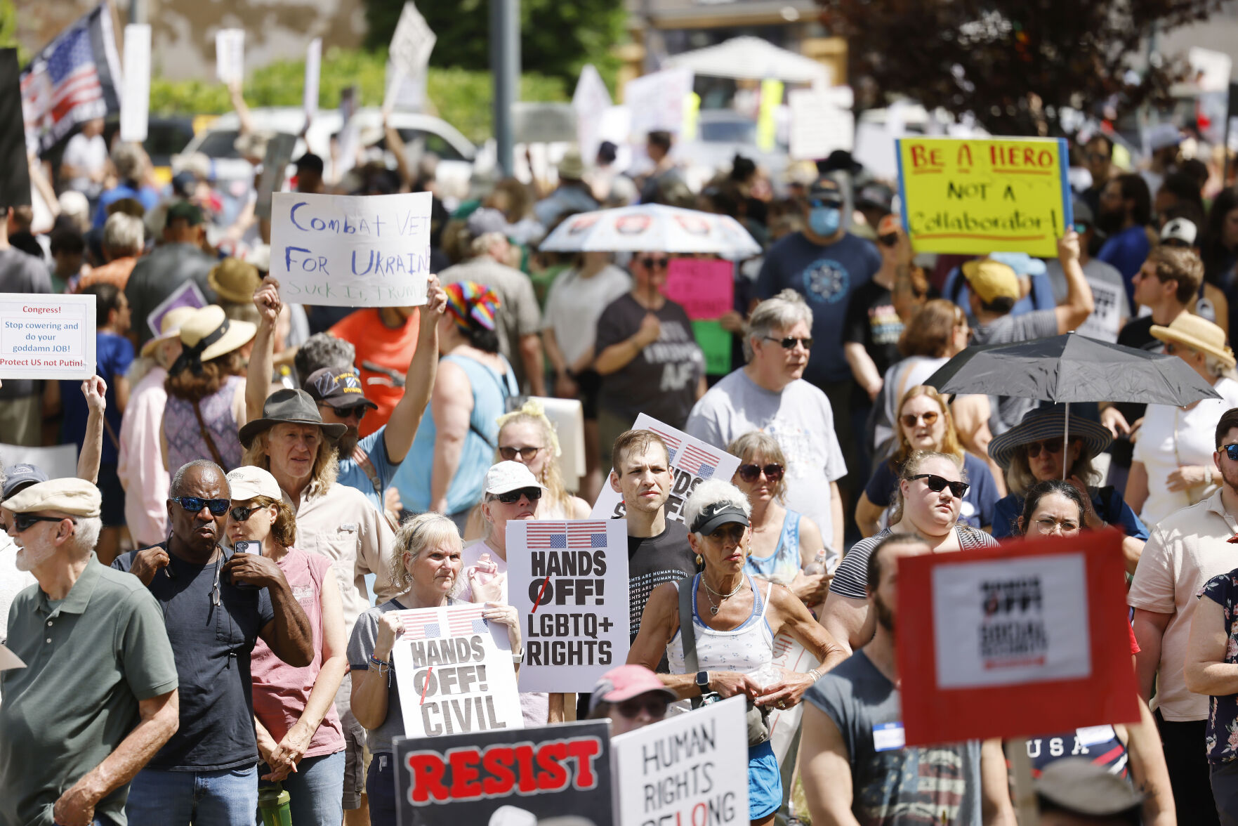 Anti-Trump protest in Greensboro draws at a thousand people