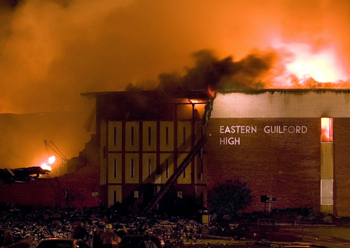 school burning down picture